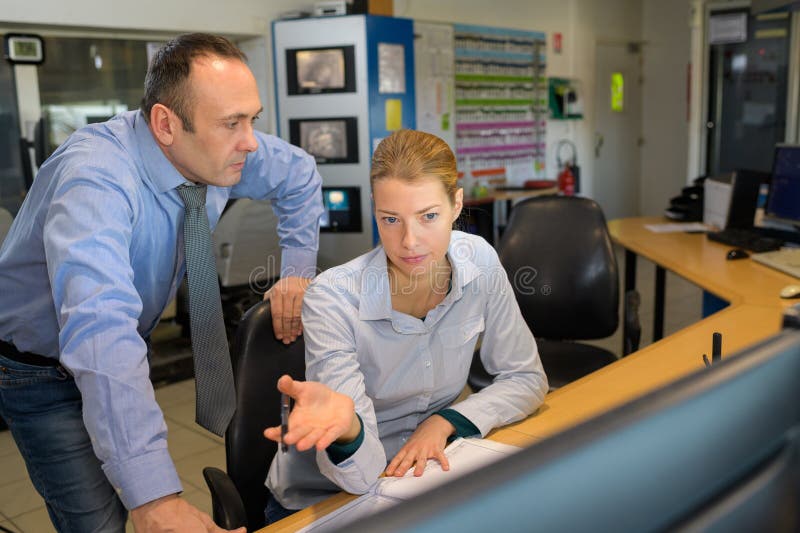 Beautiful Secretary at Work Place at Office Stock Photo - Image of ...