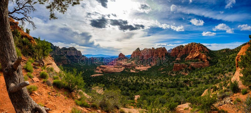 Beautiful Sedona Panorama stock image. Image of sandstone - 92048409