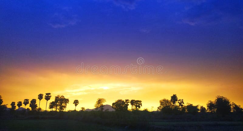 The Beautiful Seen of Clouded Sky in Evening. Stock Image - Image of ...