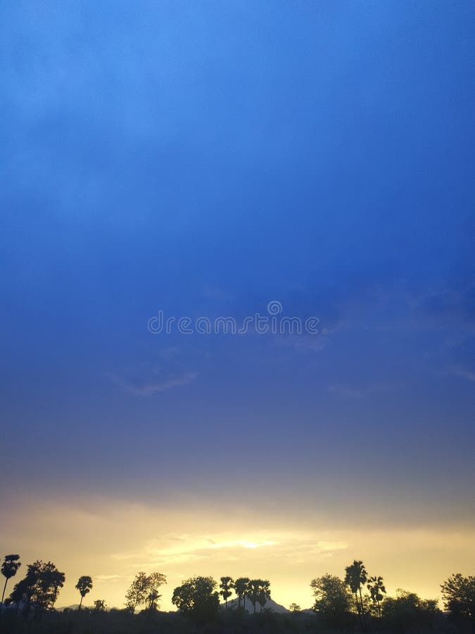 The Beautiful Seen of Clouded Sky in Evening. Stock Image - Image of ...