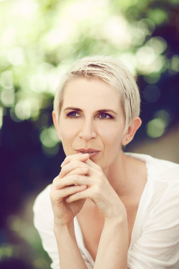 Beautiful and Self Confident Middle Aged Woman Portrait Close Up Stock ... Beautiful and Self Confident Middle Aged Woman Portrait Close Up Stock ...