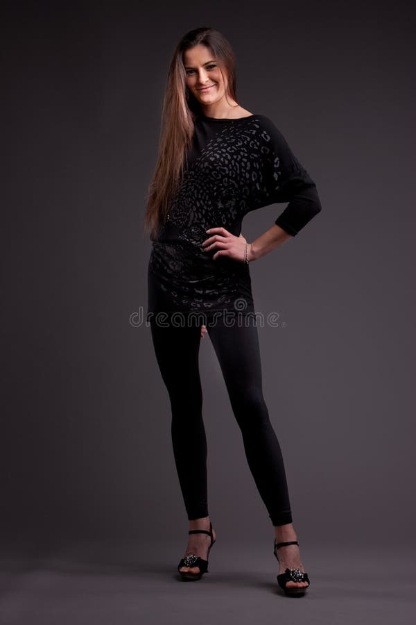 Beautiful Self-confident Woman Posing Stock Photo - Image of making ...