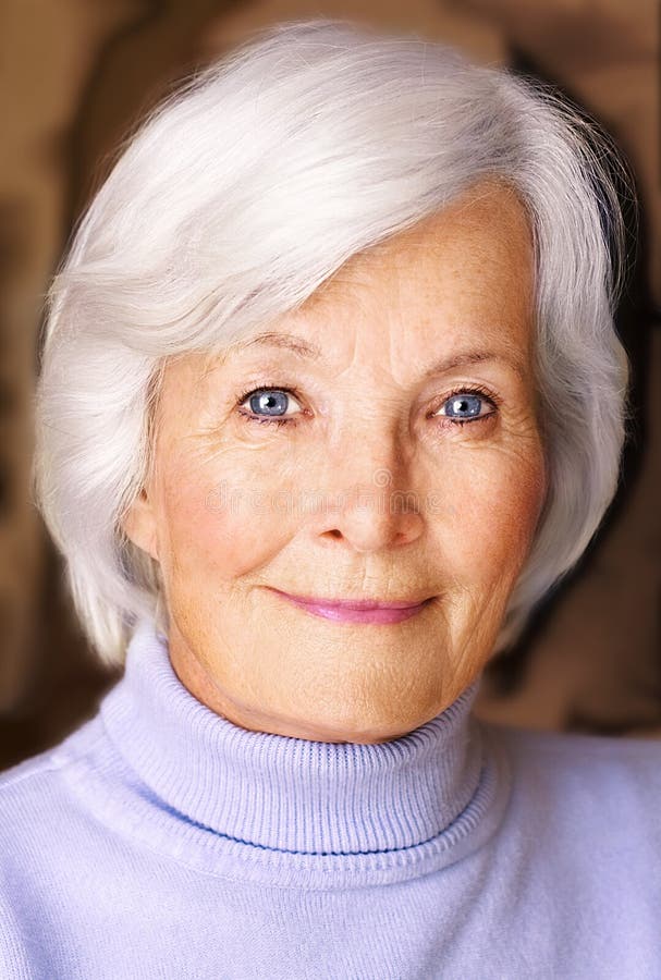 Beautiful Senior Woman Portrait Stock Image - Image of gentle ...