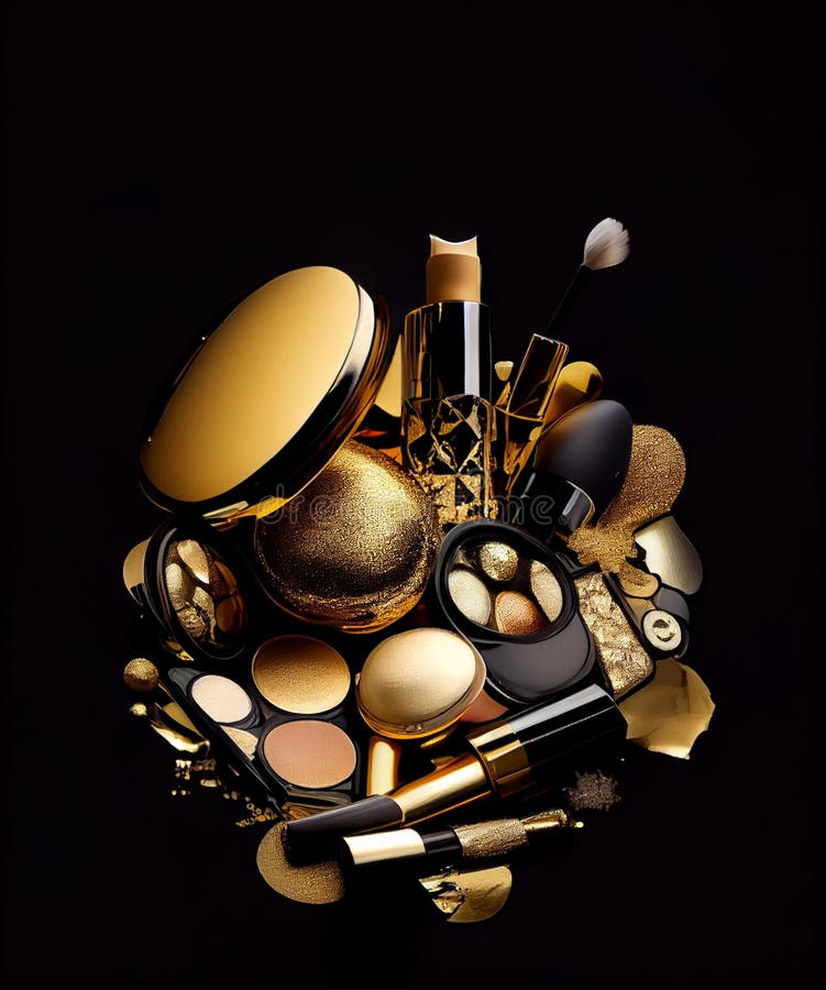 Beautiful set of cosmetics stock illustration. Illustration of cosmetic ...