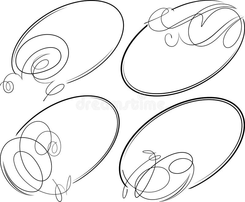 Beautiful Set of 4 Decorative Oval Vector Frames. Stock Vector ...