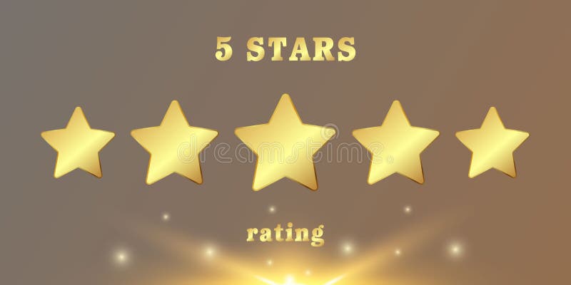 A Beautiful Set of Five Stars for Ranking Stock Vector - Illustration ...