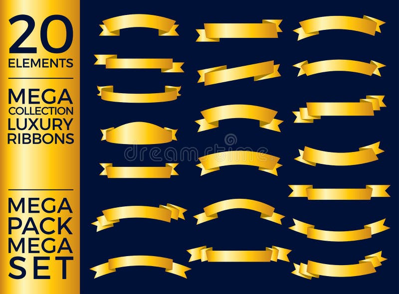 Beautiful Set and Pack Luxury Ribbons and Tags Collection Set Vector ...