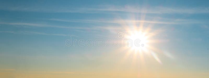 Beautiful Setting Sun and Blue Sky with Copy Space Stock Image - Image ...