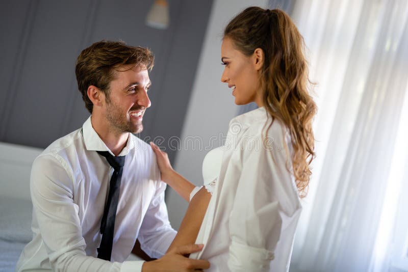 Beautiful Couple In Love Hugging And Kissing During Foreplay Stock Image Image Of Lovers 9846