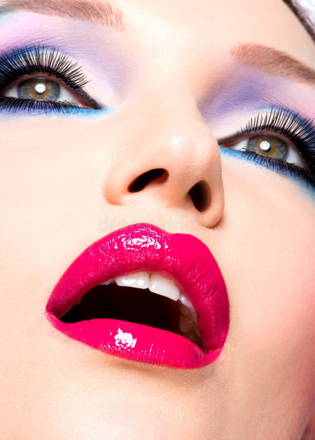 Beautiful red lips stock photo. Image of makeup, girl - 30401210