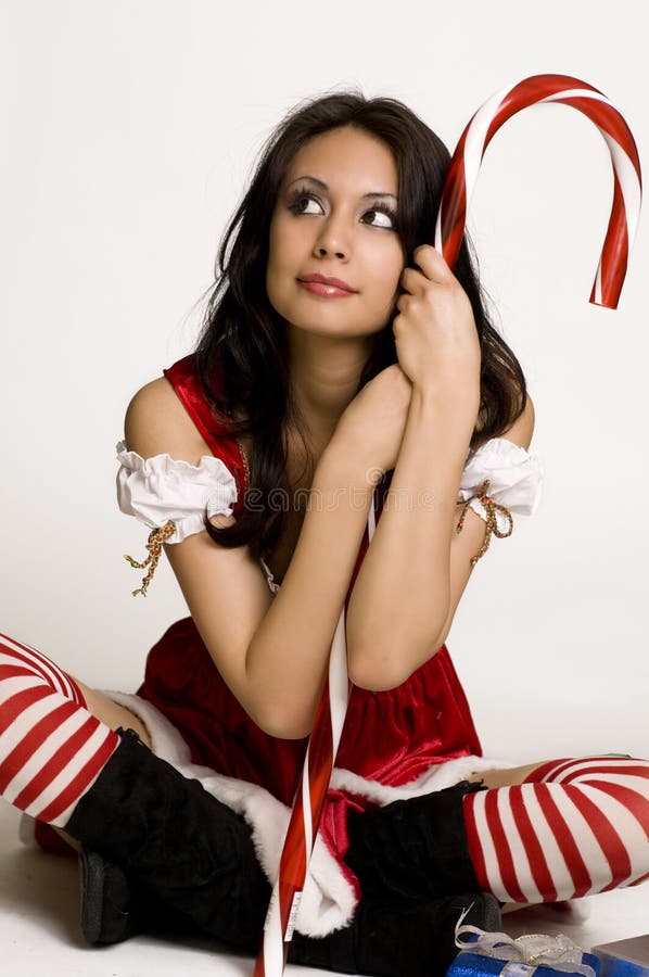 Beautiful Santa Claus Helper Stock Image Image Of Beautiful