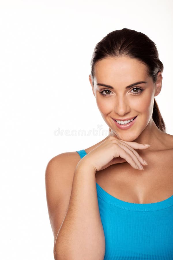 Beautiful coy woman stock photo. Image of attractive - 27607598