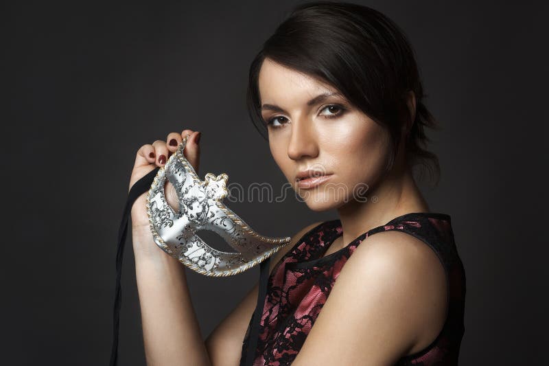 Beautiful Young Woman with Mask Stock Image - Image of pretty, fresh ...