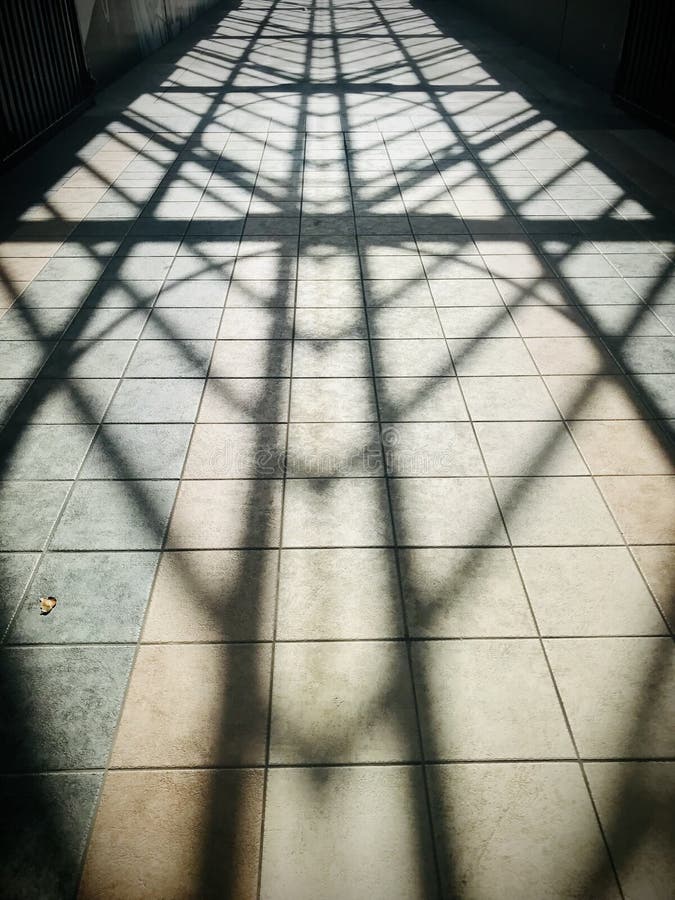 Beautiful Shadows Form a Geometric Pattern on Floor. Stock Photo ...