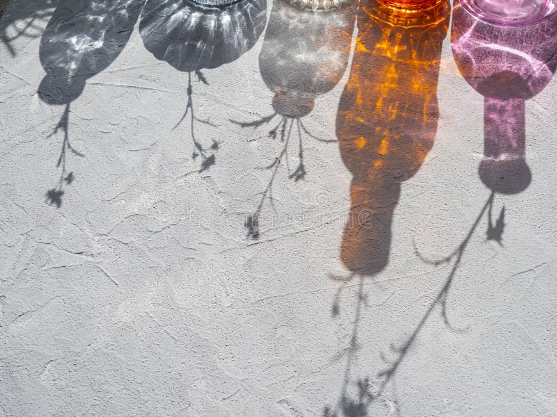 Beautiful Shadows from Glass Vases in Harsh Light Stock Image - Image ...