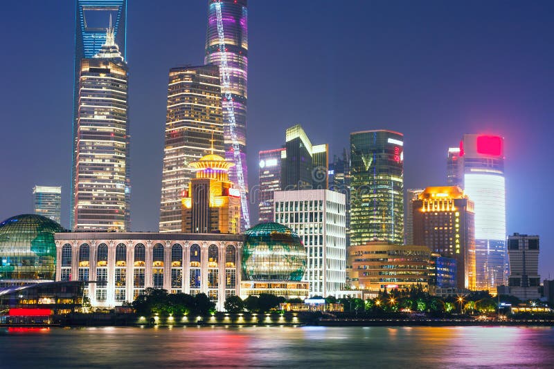 Beautiful Shanghai City Night Stock Photo - Image of night, famous ...