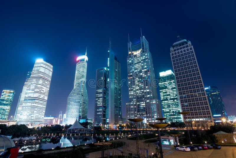 Beautiful of Shanghai Night Scene Stock Image - Image of building ...