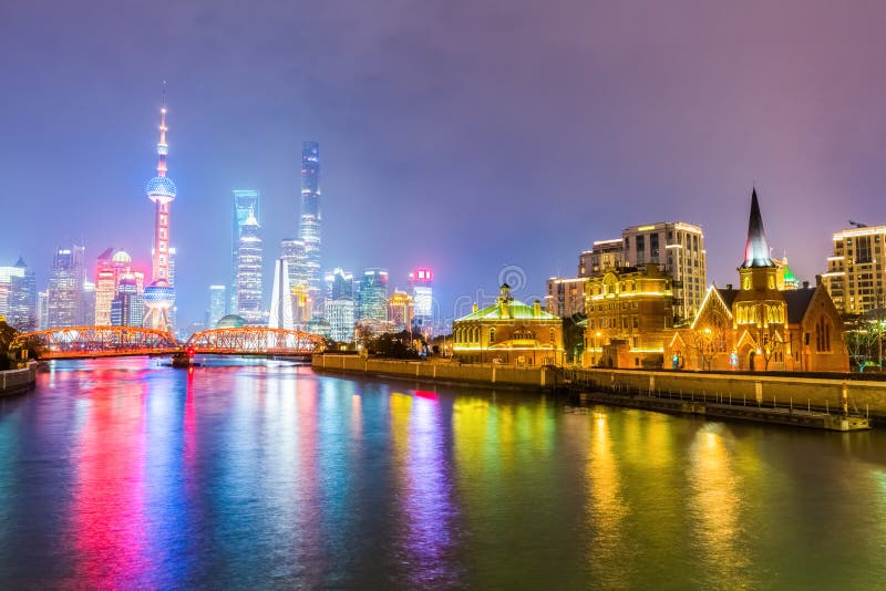 Beautiful Shanghai at Night Stock Photo - Image of night, journey: 69600842