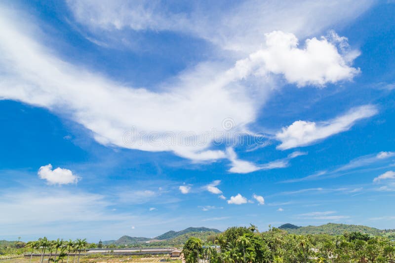 Beautiful Shape of Cloud on the Blue Sky in Sunshine Day Stock Photo ...