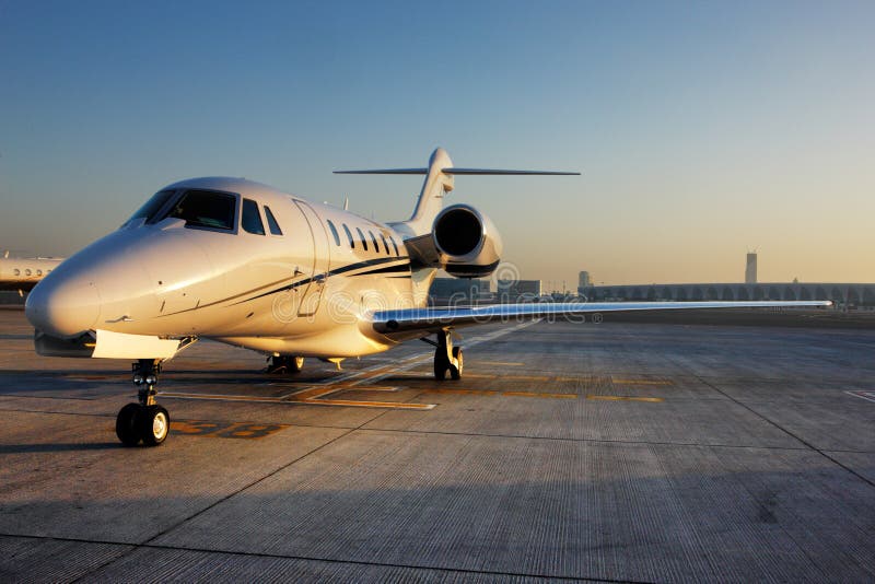 A Front on View of a Private Jet Stock Image - Image of horizontal ...