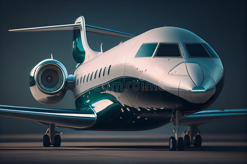 Beautiful Shape of a Private Jet.generative Ai Stock Illustration ...