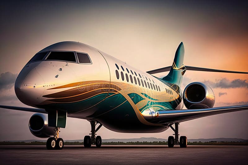 Beautiful Shape of a Private Jet, Generative AI Stock Illustration ...