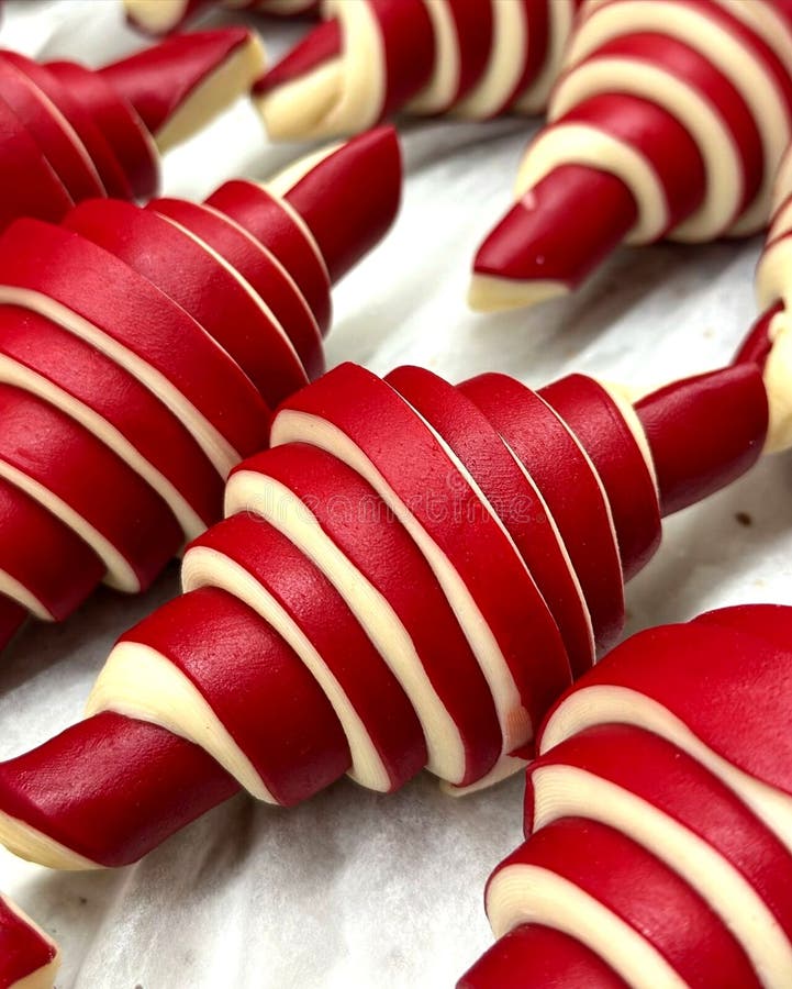 Beautiful Shape and Red Color of Croissant Dough Stock Photo - Image of ...