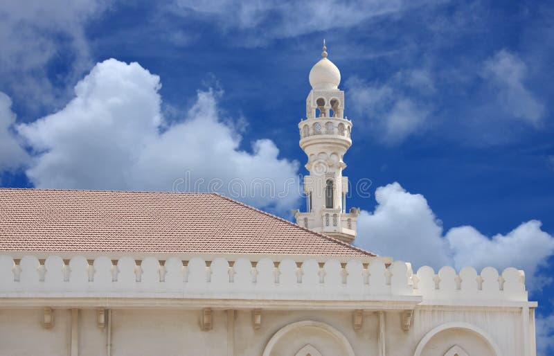Beautiful Sheikh Isa Bin Ali Mosque Minaret Stock Photo - Image of ...