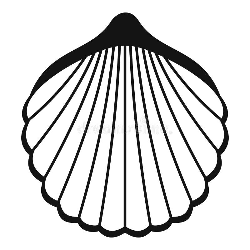 Beautiful Shell Icon, Simple Style Stock Illustration - Illustration of ...