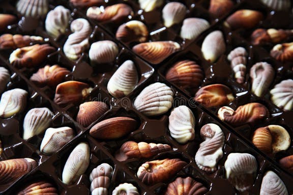 Beautiful Shell Shaped Chocolates Stock Image - Image of dark, candy ...