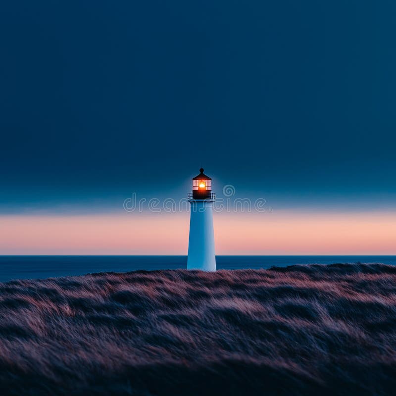 A Beautiful Shining Lighthouse in a Cinematic Stock Photo - Image of ...