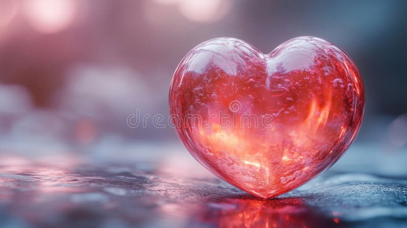 Beautiful Shiny Glass Heart Symbolizing Love and Affection Stock ...