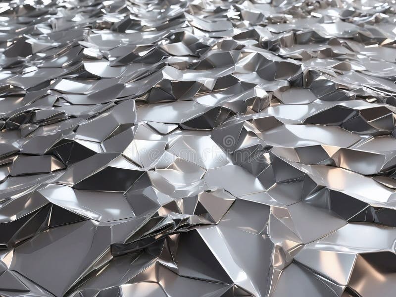 Luxury Silver Metallic Polygon Abstract Background with Copy Space ...