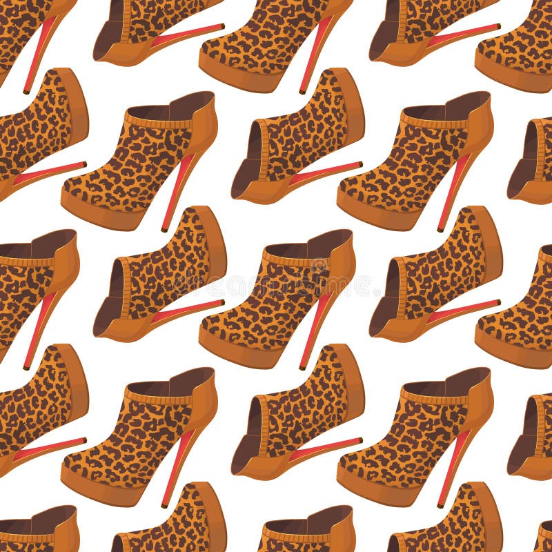 Beautiful Shoes Seamless Pattern. Stock Vector - Illustration of heels ...