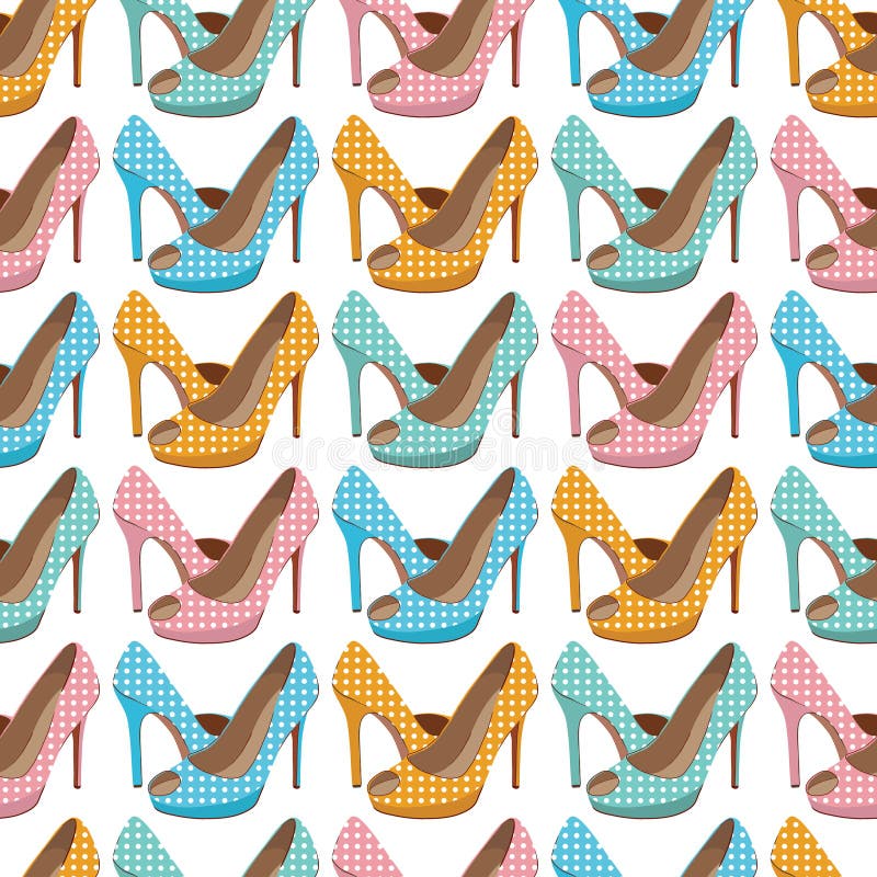 Beautiful Shoes Seamless Pattern. Stock Vector - Illustration of shoes ...