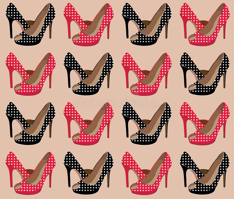 Beautiful Shoes Seamless Pattern. Stock Vector - Illustration of ...