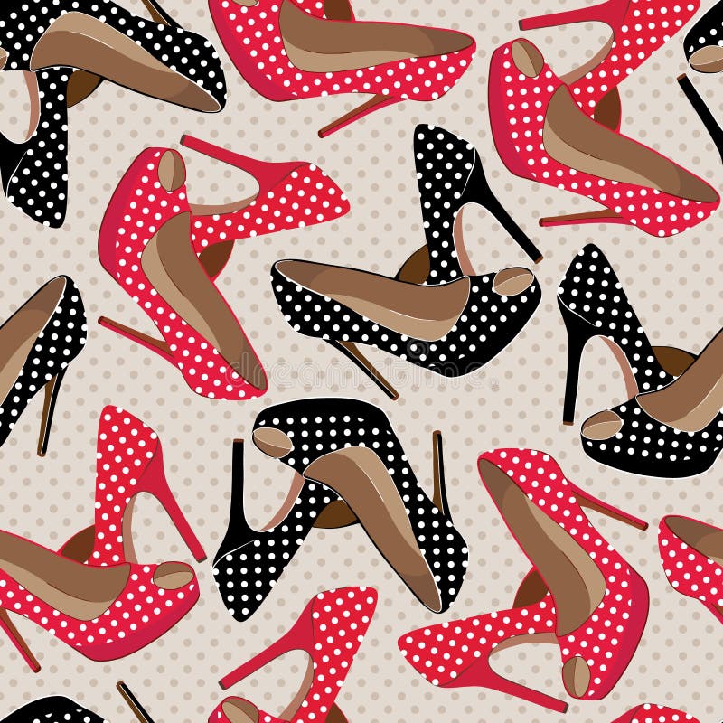 Beautiful Shoes Seamless Pattern. Stock Vector - Illustration of ...
