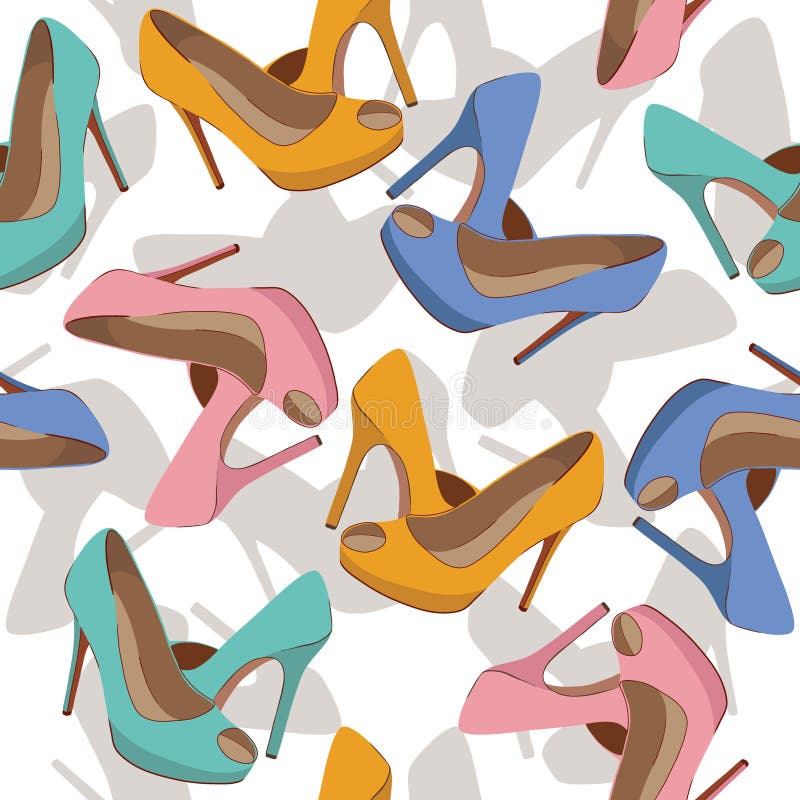 Beautiful Shoes Seamless Pattern. Stock Vector - Illustration of shoes ...