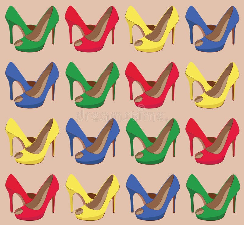 Beautiful Shoes Seamless Pattern. Stock Vector - Illustration of ...