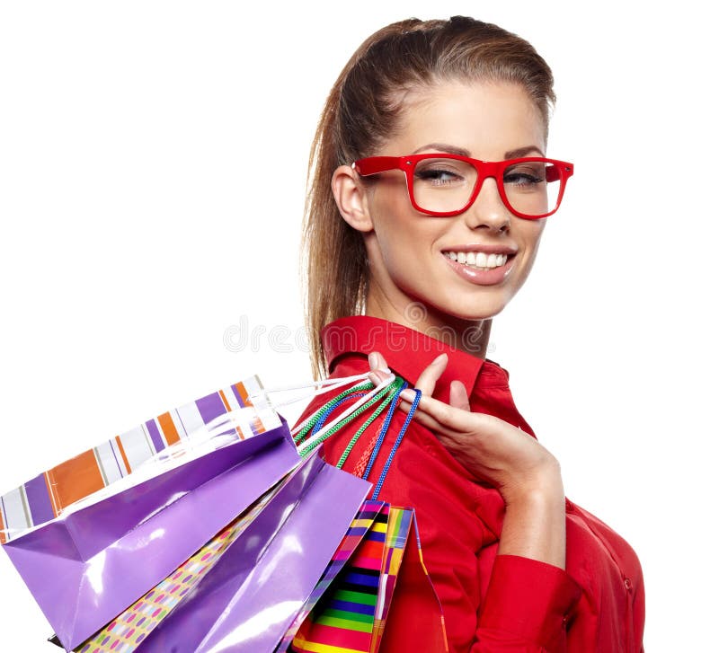 Beautiful shopping woman stock photo. Image of fashion - 28462160