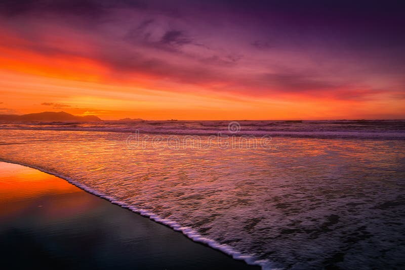 Beautiful Shore in Beach at Sunset Stock Photo - Image of sunrise ...