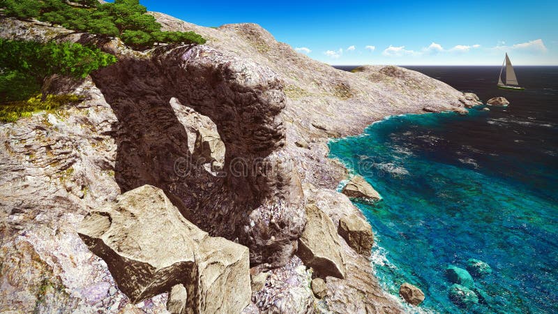 Beautiful shore stock photo. Image of seascape, summer - 48252502