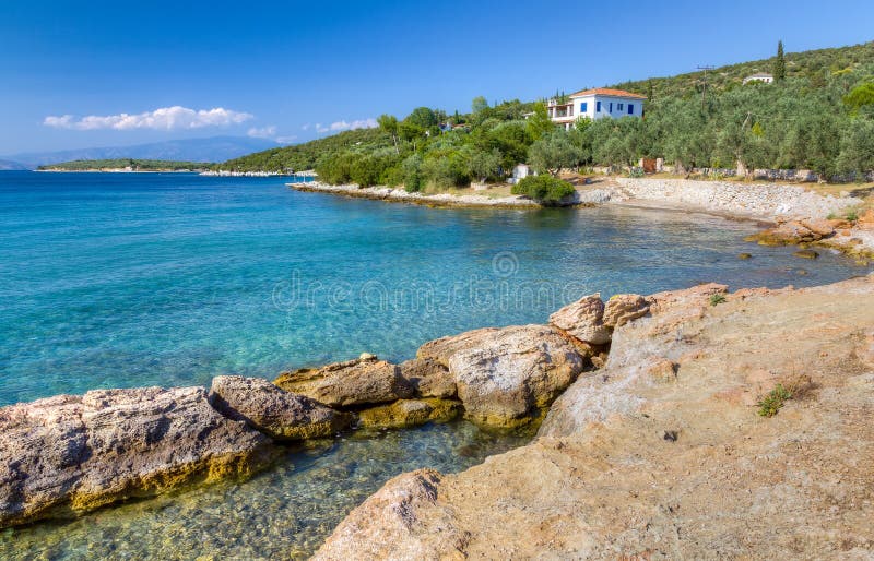 Beautiful Sea Shore with Pier. Stock Photo - Image of northwestern ...