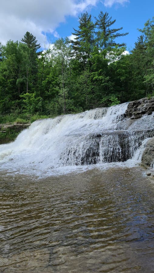Beautiful short waterfall stock photo. Image of beautiful - 261650550