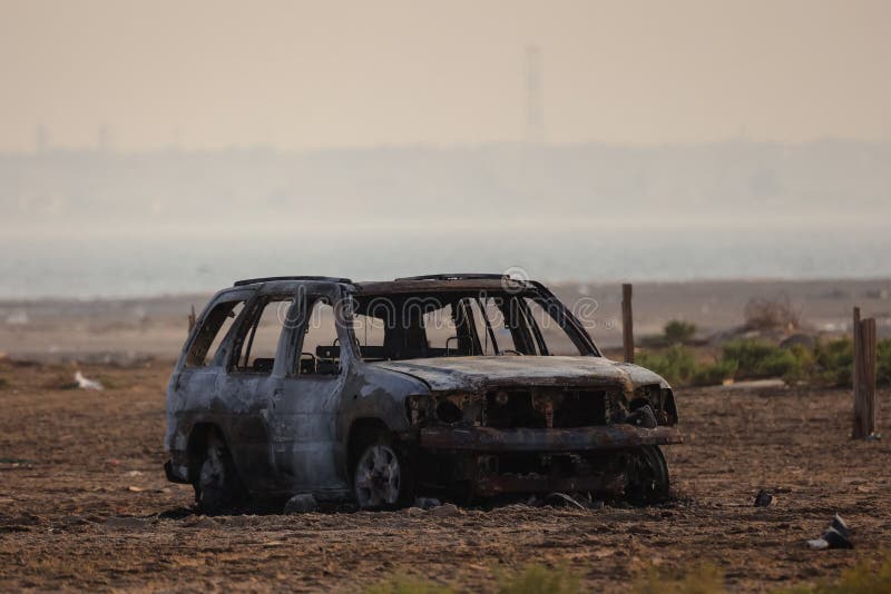 Beautiful Shot of an Abandoned Rusty Car in a Field Stock Image - Image ...