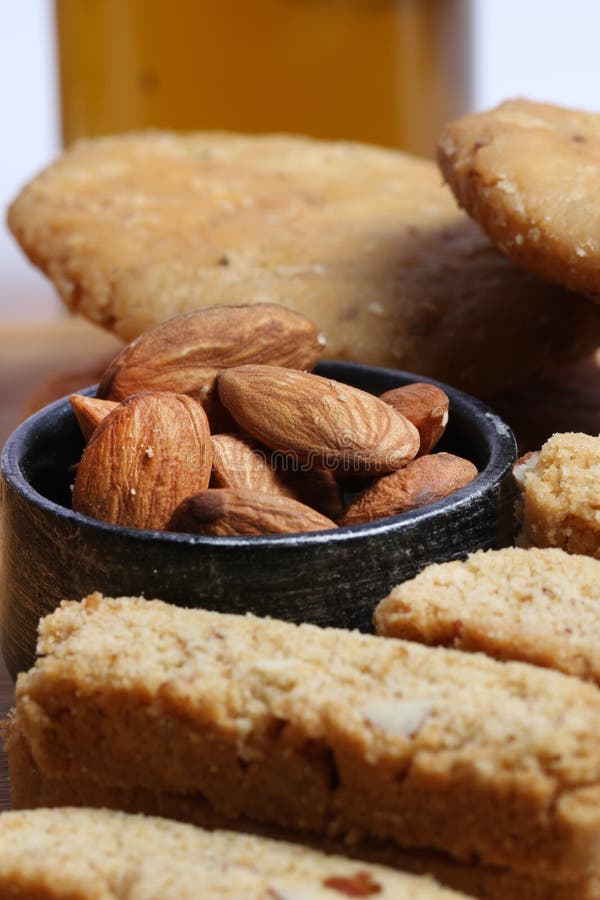 Almond biscuits stock image. Image of almonds, shot - 109413603