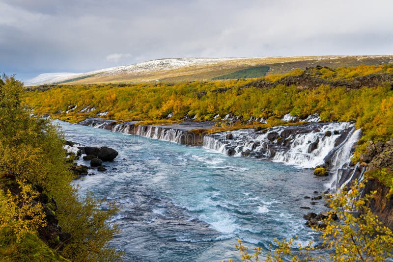Barnafoss Waterfall stock image. Image of aguas, iceland - 70434285