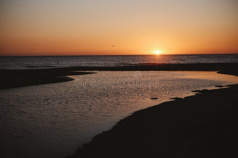 Beautiful Shot of a Beach at Radiant Sunset Stock Image - Image of ...