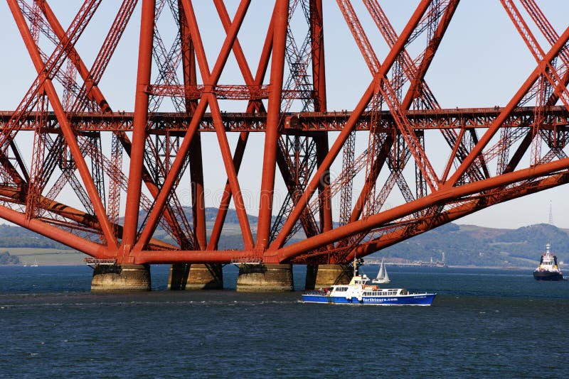Beautiful Shot of Boats Under the Forth Bridge Editorial Stock Photo ...