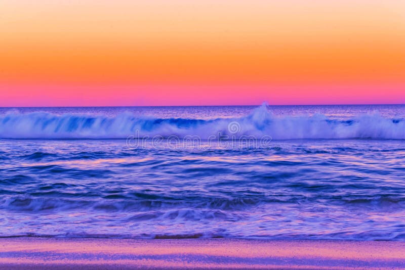 Beautiful Shot of the Breathtaking Sunset Over the Ocean Waves Stock ...